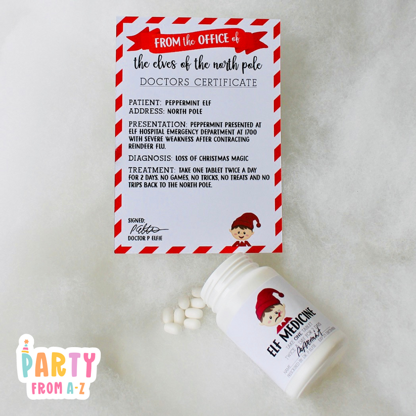 Christmas BOY Elf Medicine Doctor/Sick/Script ONLY Certificate Elf Pro ...